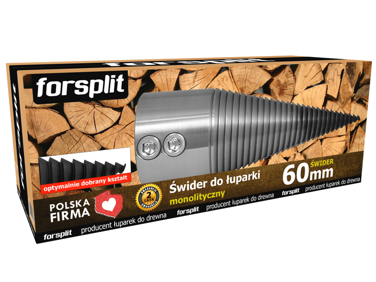 Auger for log splitter 60mm, monolithic | forsplit.com shop