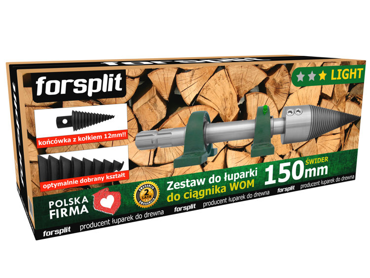 Screw log splitter 150mm for tractor / kit ZW2U-150K2 | forsplit.com shop
